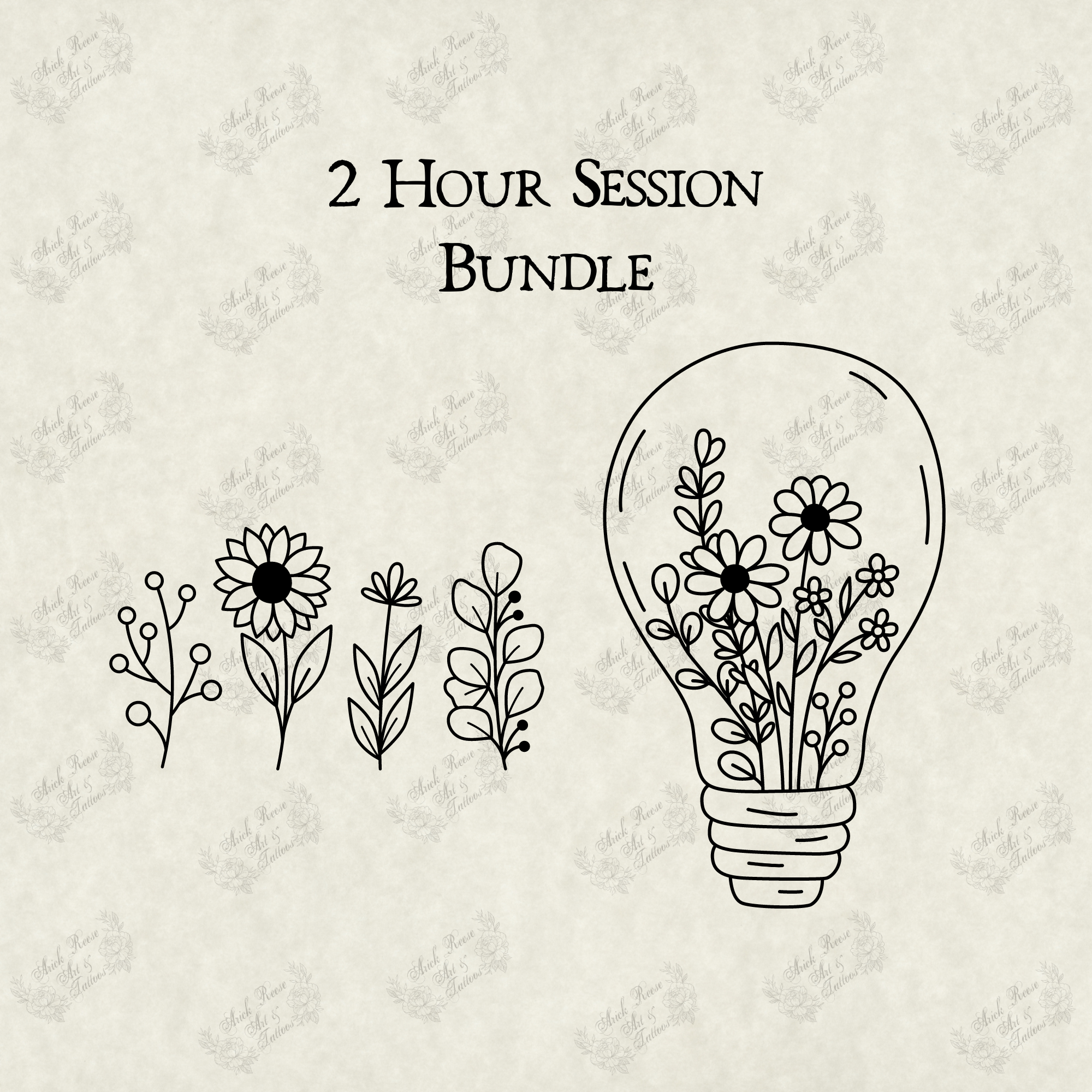 2 Hour Session Bundle - 2 Tattoos - Available Tattoo Flash | Arick ...